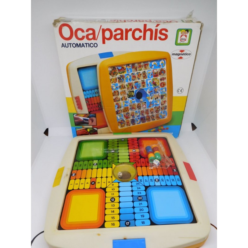 Juego de parchís y oca magnético de Chicos. Años 80 en caja.